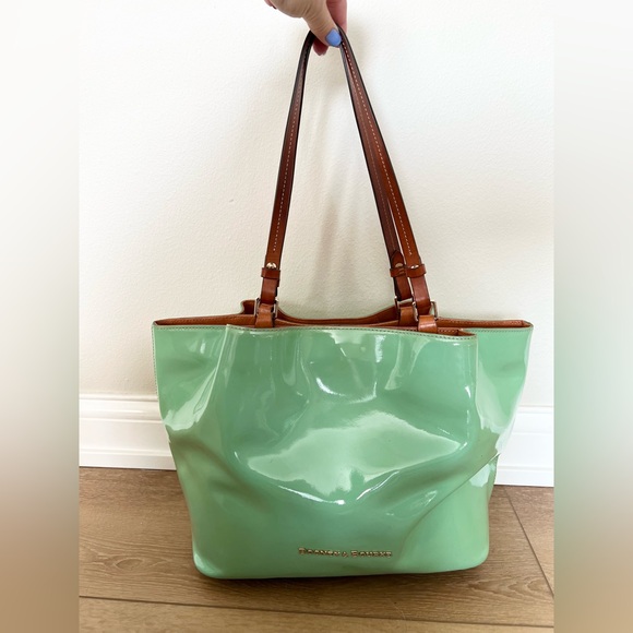 Dooney & Bourke | Bags | Dooney Bourke Celery Green Leather Large City ...